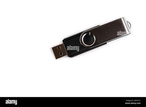Usb Memory Stick On White Background With Copy Space Data Information
