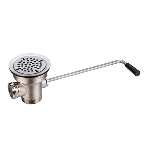 3 1 2inch Commercial Sink Drain With Twist Lever Handle Waste Drain Valve With Overflow Inlet