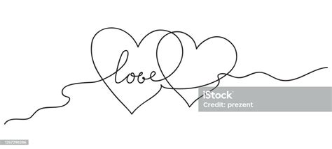 마음 연속 라인 아트 드로잉 우정 개념 영원히 가장 친한 친구 흑백 벡터 일러스트레이션 2명에 대한 스톡 벡터 아트 및 기타 이미지 Istock