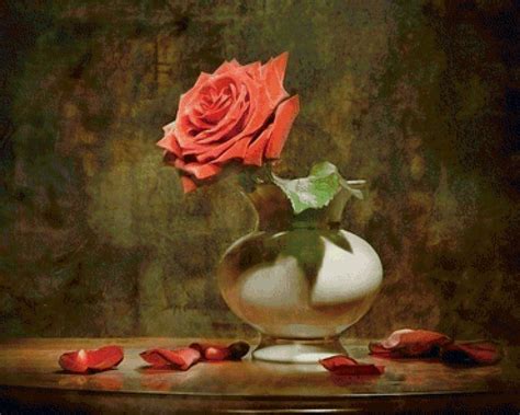 Схема вышивки «Красная роза в вазе №1643793 Вышивка крестом