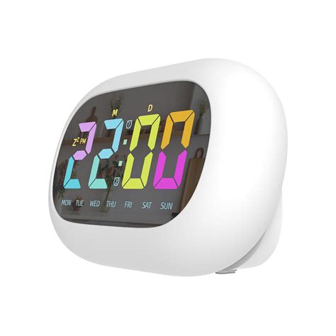 Taylonsss Led Digital Alarm Clock Bedrooms Rgb Mirror Digital Alarm Desk Clock With Mirror
