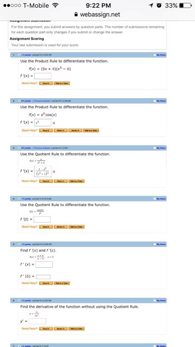 Solved Use The Product Rule To Differentiate The Function