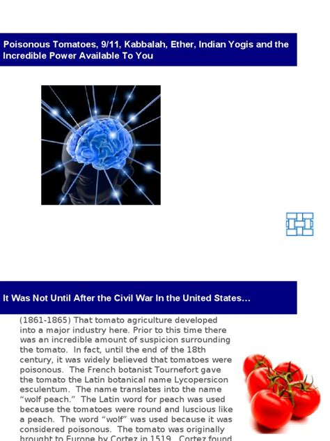 Pdf Poisonous Tomatoes 911 Kabbalah Ether Indian Yogis And The