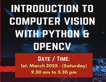Introduction To Computer Vision With Python Opencv Vellore