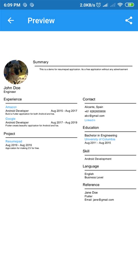 Github May Andro Flutter Resume Making And Sharing App A Resume Creating Application In