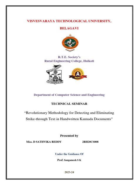 Revolutionary Methodology For Detecting And Eliminating Strike Through Text In Handwritten