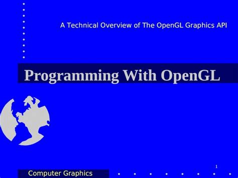Ppt 1 Programming With Opengl A Technical Overview Of The Opengl