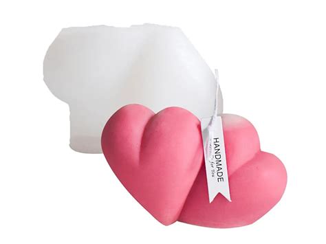 Molde Silicona Para Velas Molde Silicona Corazon Doble Inclinado