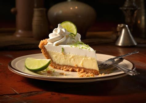 Premium Ai Image A Homemade Key Lime Pie With A Graham Cracker Crust