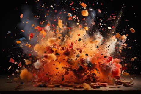 Premium Ai Image Energetic Firecracker Explosion With Confetti Burst
