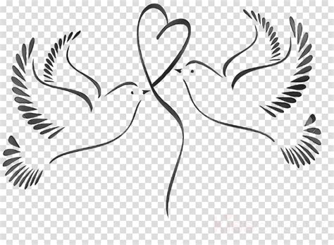 Gold Wedding Clip Art Doves