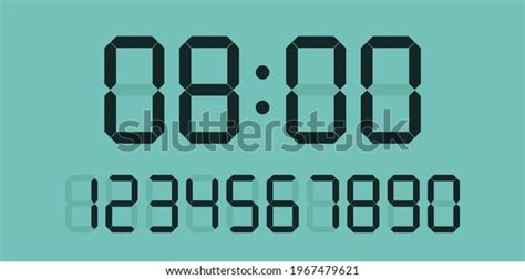 Digital Clock Number Set Electronic Figures Stock Vector Royalty Free 1967479621 Shutterstock