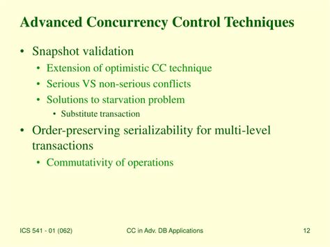 Ppt Concurrency Control In Advanced Database Applications Powerpoint Presentation Id5369018