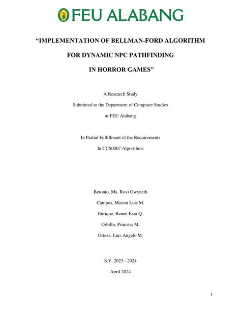 Pdf Implementation Of Bellman Ford Algorithm For Dynamic Npc