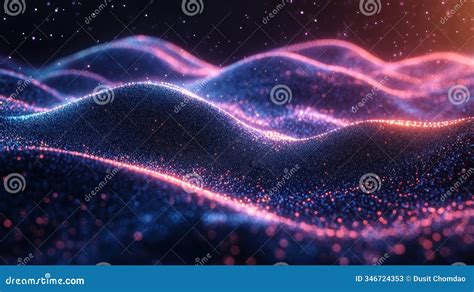 Digital Wave Pattern With Glowing Neon Lights Creates Mesmerizing Visual Experience Vibrant