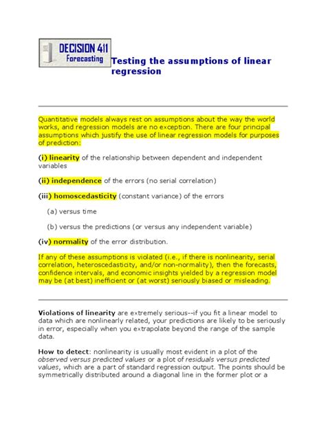 Pdf Testing The Assumptions Of Linear Regression Dokumen Tips