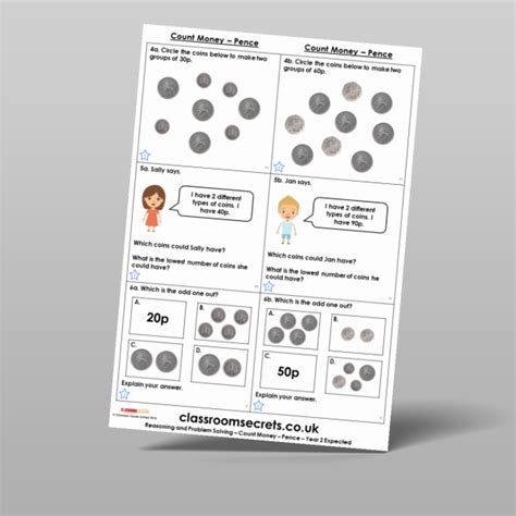 Year 2 Count Money Pence Reasoning And Problem Solving Resource Classroom Secrets
