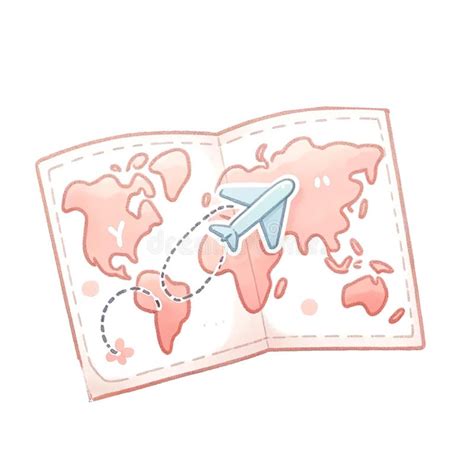 World Map With Flight Paths Watercolor Illustration AI Generate Stock Image Illustration Of