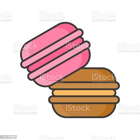 마 카 롱 과자 생 과자 가득 개요 아이콘 귀여운에 대한 스톡 벡터 아트 및 기타 이미지 귀여운 달콤한 음식 딸기 Istock