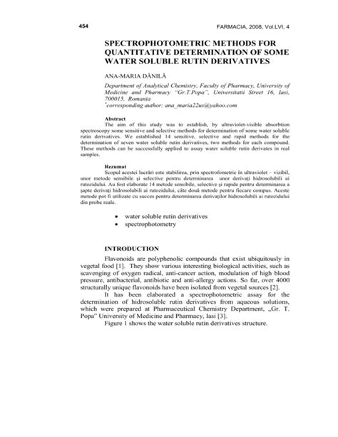 Spectrophotometric Methods For