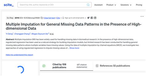 Multiple Imputation For General Missing Data Patterns In The Presence Of High Dimensional Data