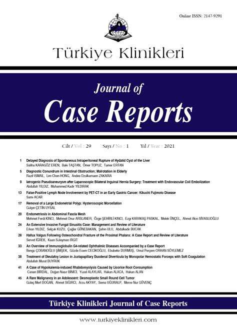 Turkiye Klinikleri Journal Of Case Reports Issue List Journals Türkiye Klinikleri