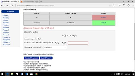 Solved At Least One Of The Answers Above Is Not Correct