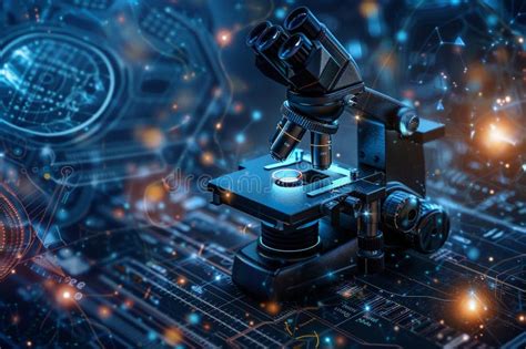 Microscope On A Circuit Board Stock Illustration Illustration Of Innovation Blue 332264369