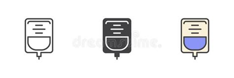 Intravenous Infusion Bag Different Style Icon Set Stock Vector Illustration Of Pictogram