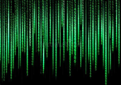 Technology Binary Background Binary On Green Background Stock Vector