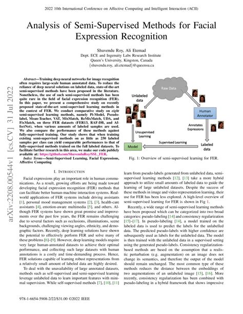 Analysis Of Semi Supervised Methods For Facial Expression Recognition