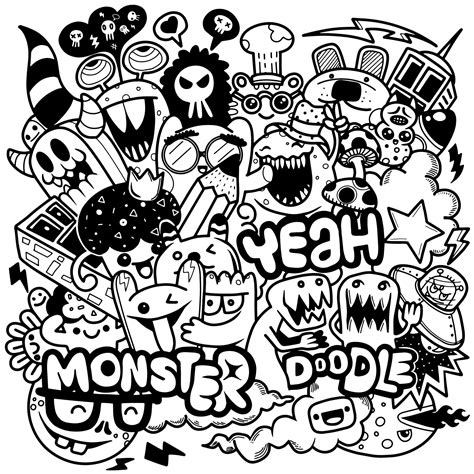 Vector Illustration Of Doodle Cute For Kid Hand Drawn Set Of Cute Doodles For Decoration On
