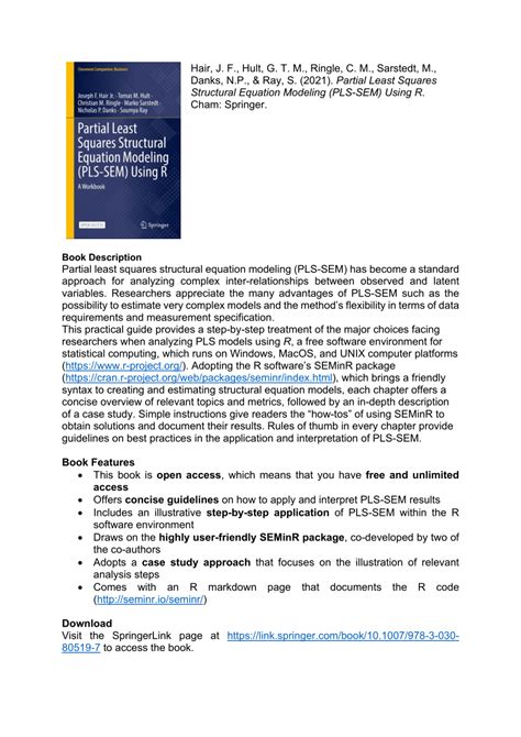 pdf partial least squares structural equation modeling pls sem