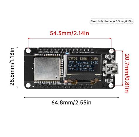 Esp32 Esp Wroom 32d Development Board 0 96 Inch Oled Display Ch340c Wifi Ble Wireless Display