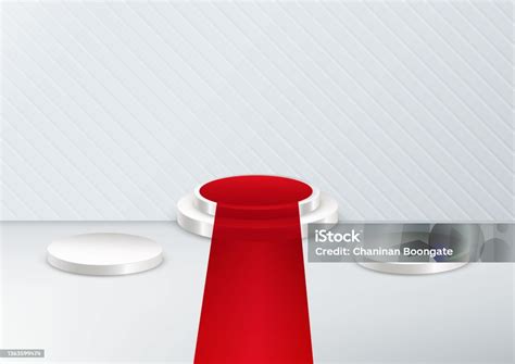 디스플레이 제품 연단 장면 추상 스튜디오 룸 3d 제품 파스텔 흰색 배경 벽 장면 수상자 상금 수상자를 기리는 받침대 또는 플랫폼 3차원 형태에 대한 스톡 벡터 아트 및
