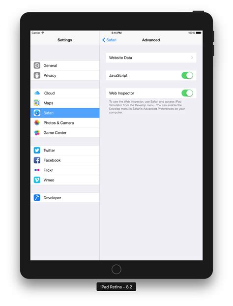 Ipad Debugging Web App Running On A Specific Older Version Of