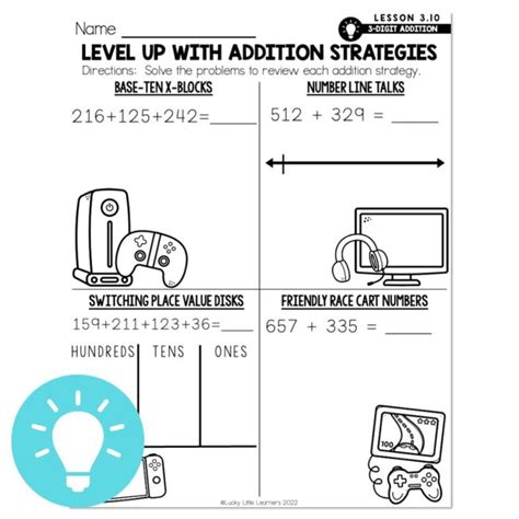 Lucky To Learn Math 3 Digit Addition Review Lesson 3 10 Mini Lesson Level Up With