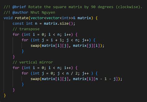 C Solution To Coding Challenge 48 Rotate Image By Nhut Nguyen