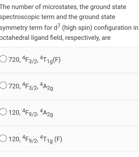Solved The Number Of Microstates The Ground State