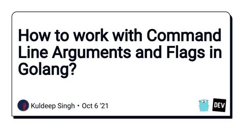 How To Work With Command Line Arguments And Flags In Golang Rdevto