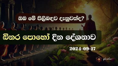 බිනර පොහෝ දින දේශනාව Maithribuddha Youtube