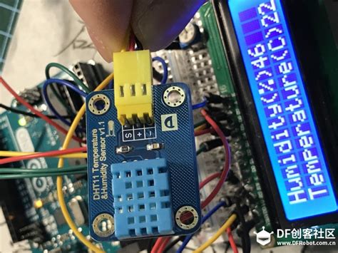 零基础小白用arduino和1602屏做的的电子温湿度计 Df创客社区 分享创造的喜悦