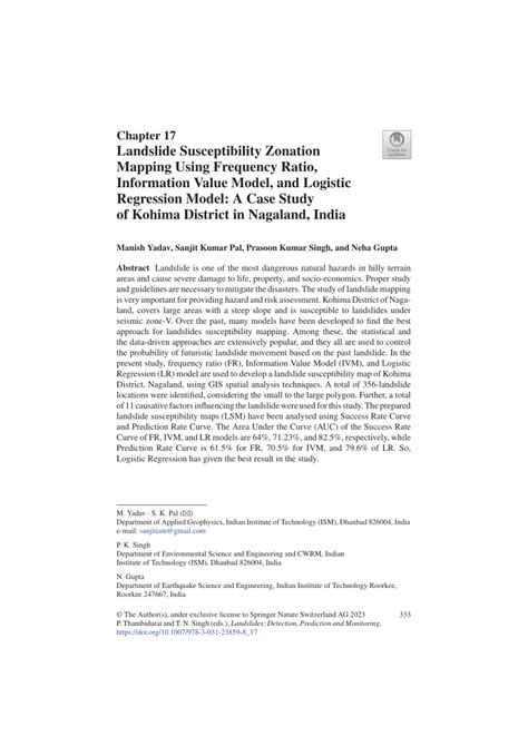 Pdf Landslide Susceptibility Zonation Mapping Using Frequency Ratio