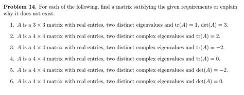 Solved Problem For Each Of The Following Find A Matrix Chegg Com