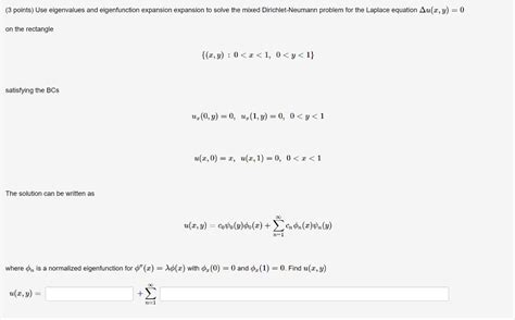Solved 3 Points Use Eigenvalues And Eigenfunction