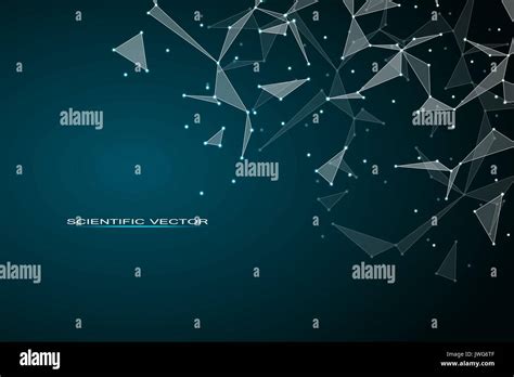 Structure Of Molecular Particles And Atom Polygonal Abstract Background Technology And Science