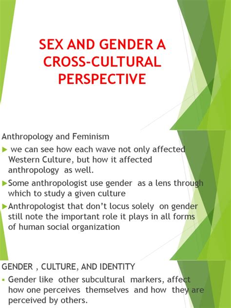 Sex And Gender A Cross Cultural Perspective Pdf Male Gender