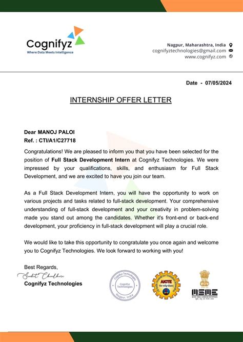 Newbeginnings Fullstackdeveloper Internship Aicte Cognifyz Manoj