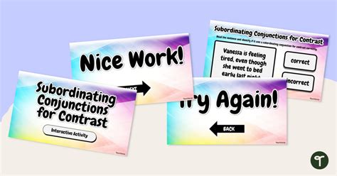 Subordinating Conjunctions For Contrast Interactive Activity Teach Starter