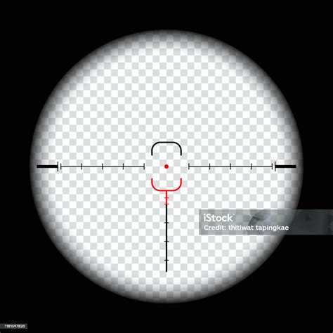현실적인 저격 범위 십자선보기 측정 마크와 저격 시력 투명 한 배경에 격리 된 저격 범위 템플릿입니다 소총 광학 시력 감시에 대한 스톡 벡터 아트 및 기타 이미지 Istock